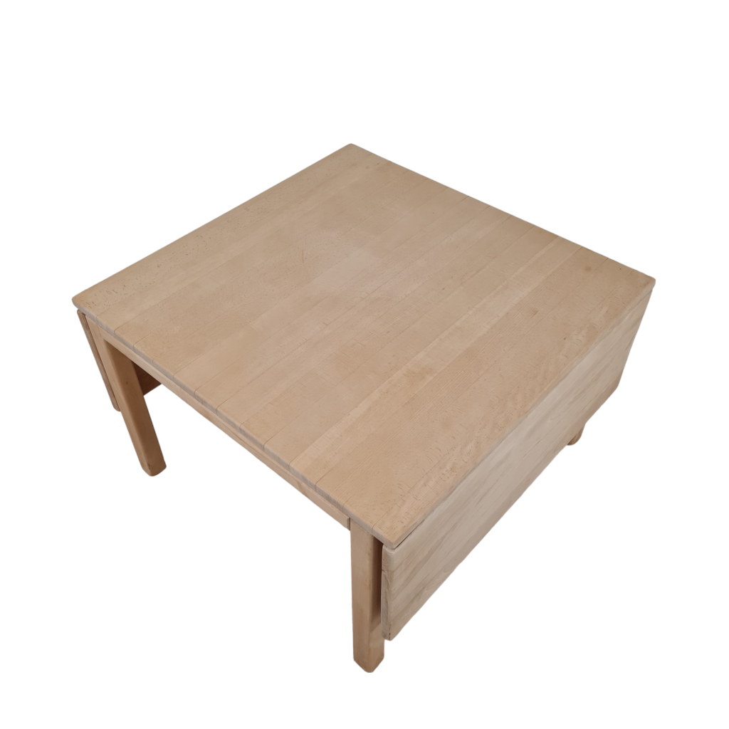 Kvadratisk sofabord med to klapper | Haslev Møbelsnedkeri | Bøg - Retrofabrikken