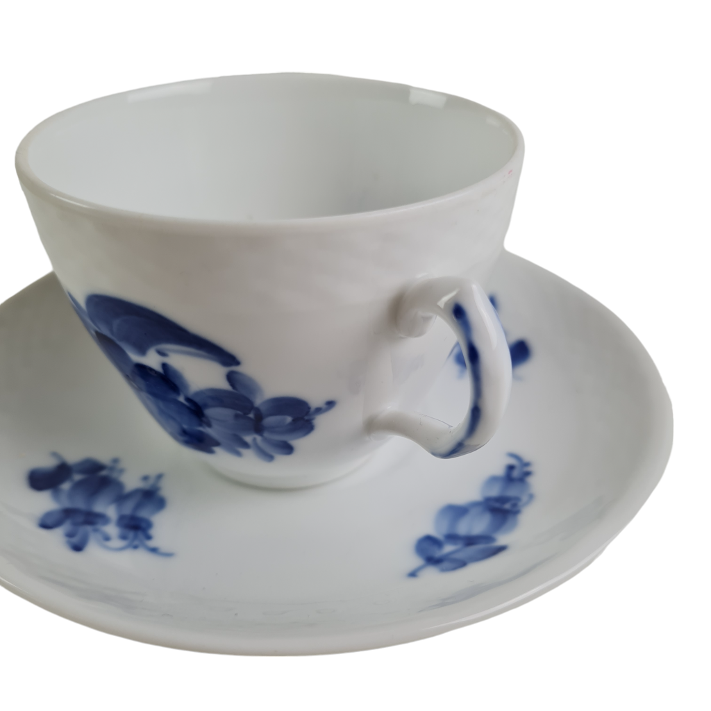 Kaffekop med underkop Blå Blomst flettet | G. F. Hetsch & Arnold Krog ...