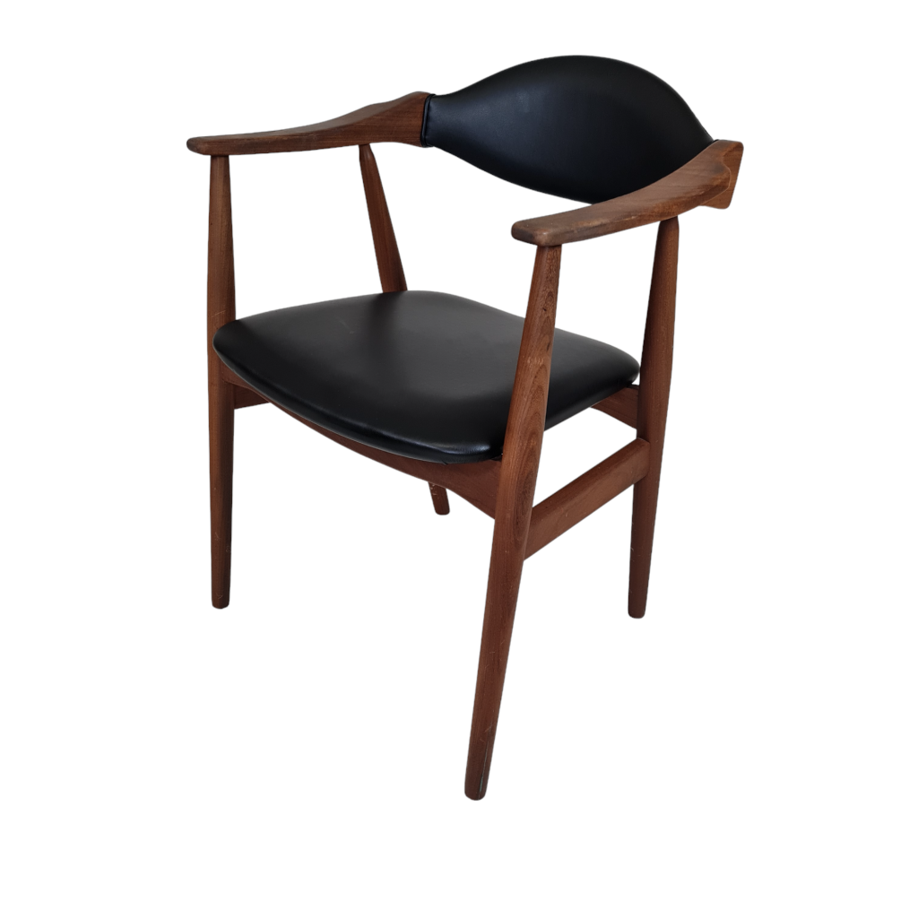 Armstol | Dansk design | Palisander & sort kunstlæder - Retrofabrikken