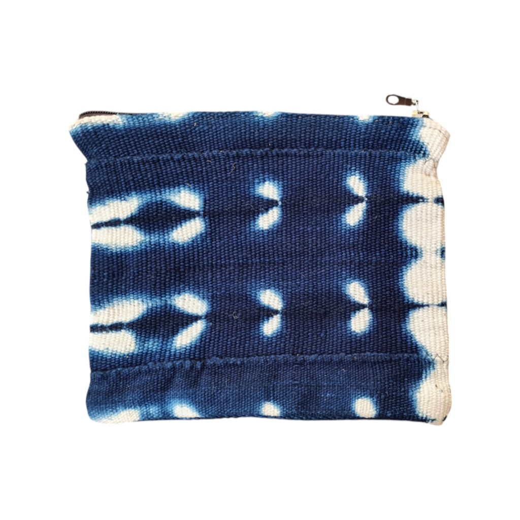 Lille håndtaske / pung i blåt og lyst bomuld | Marokko - Retrofabrikken
